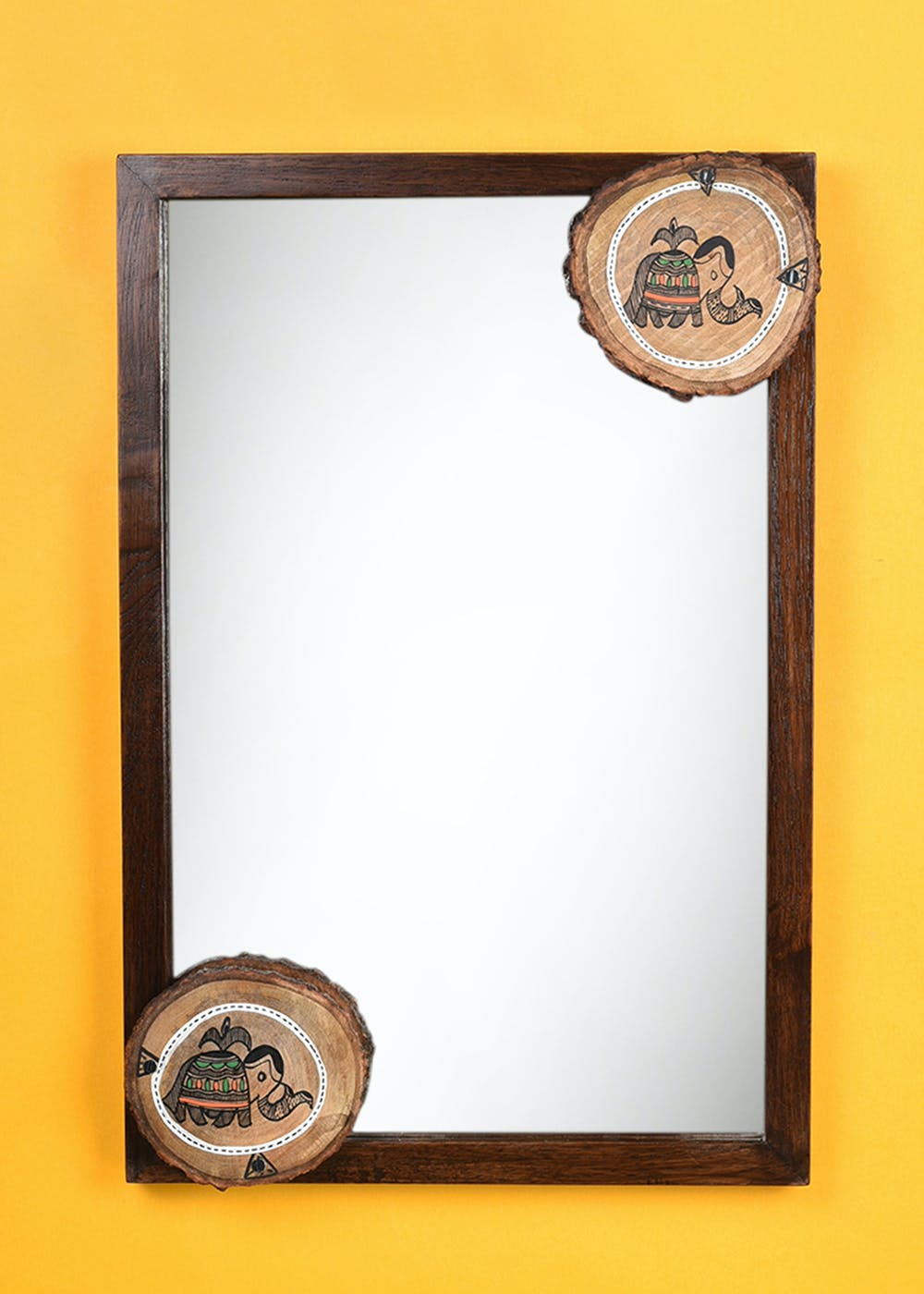Get Mirror Handcrafted with Round Madhubani Tiles at ₹ 1478 | LBB Shop