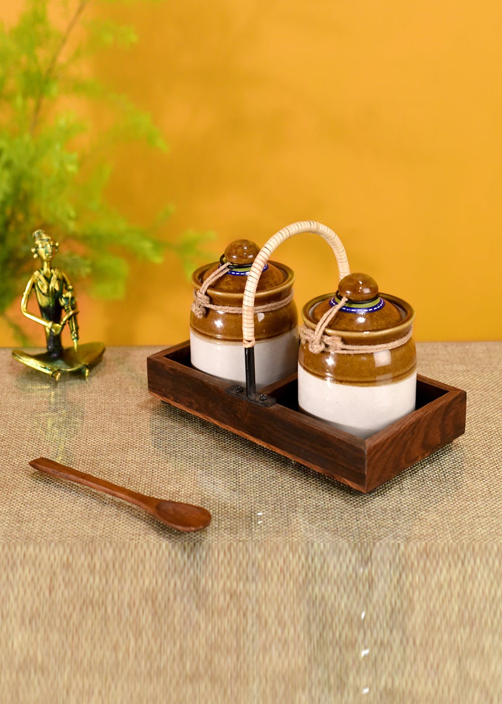 Get Chatore Barni Set with Cane Embellished Tray at ₹ 1129 | LBB Shop