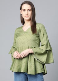 Get Polka Dotted Flared Sleeves Top At 545 LBB Shop