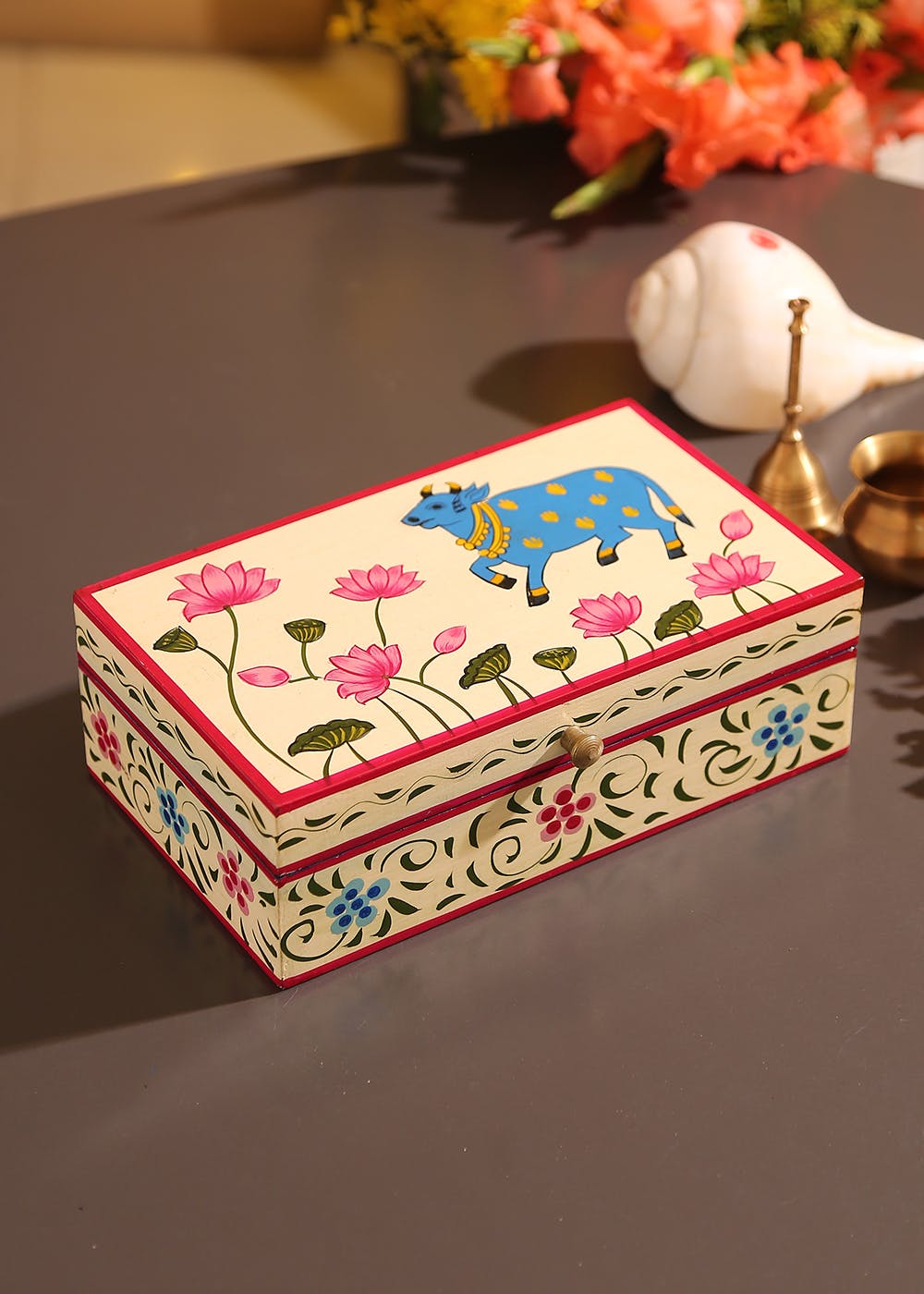 Get Pichwai Cow Painted Box at ₹ 1550 | LBB Shop