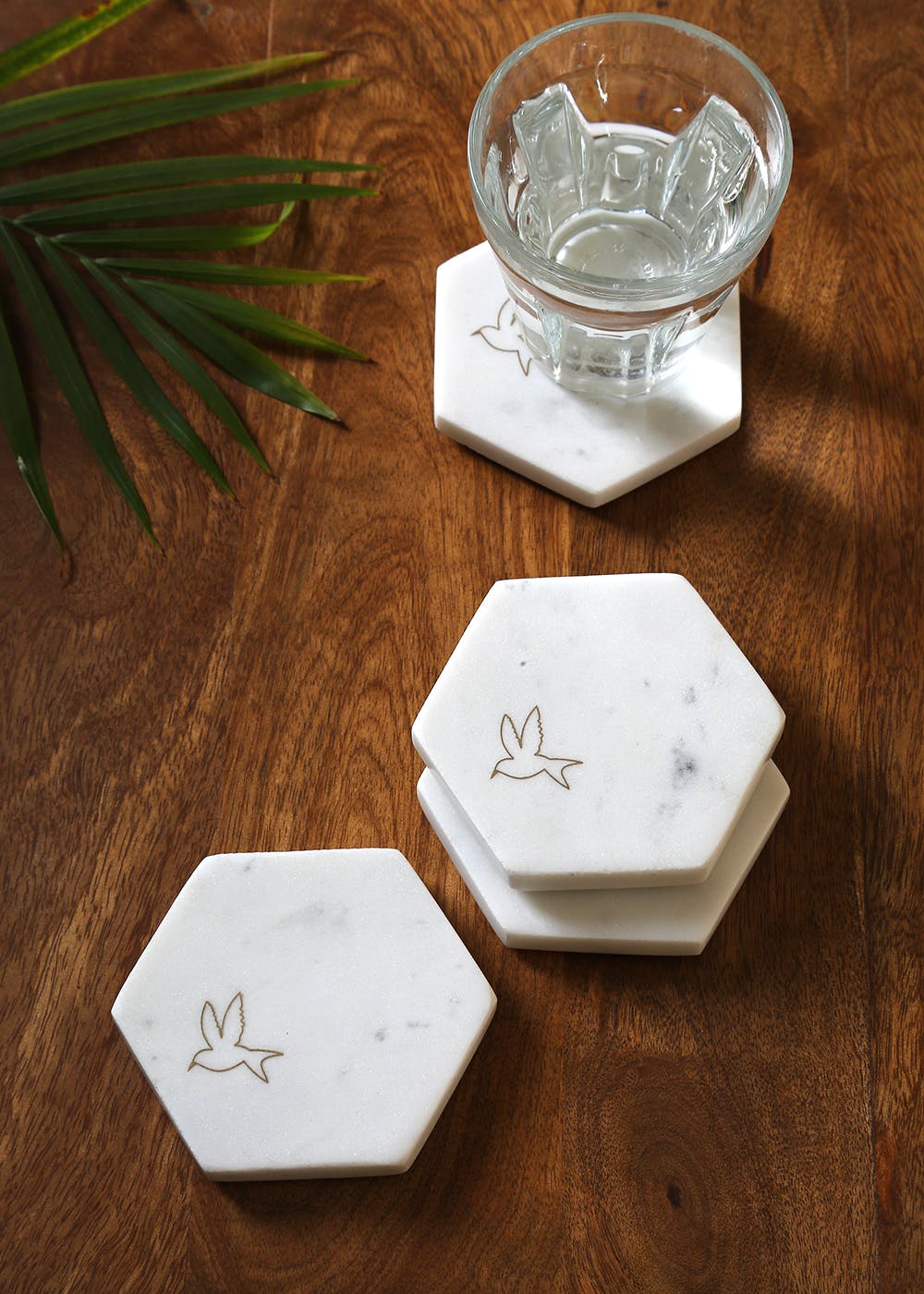 Get Bird Inlay Design Marble Coasters Set Of 4 at ₹ 808 | LBB Shop