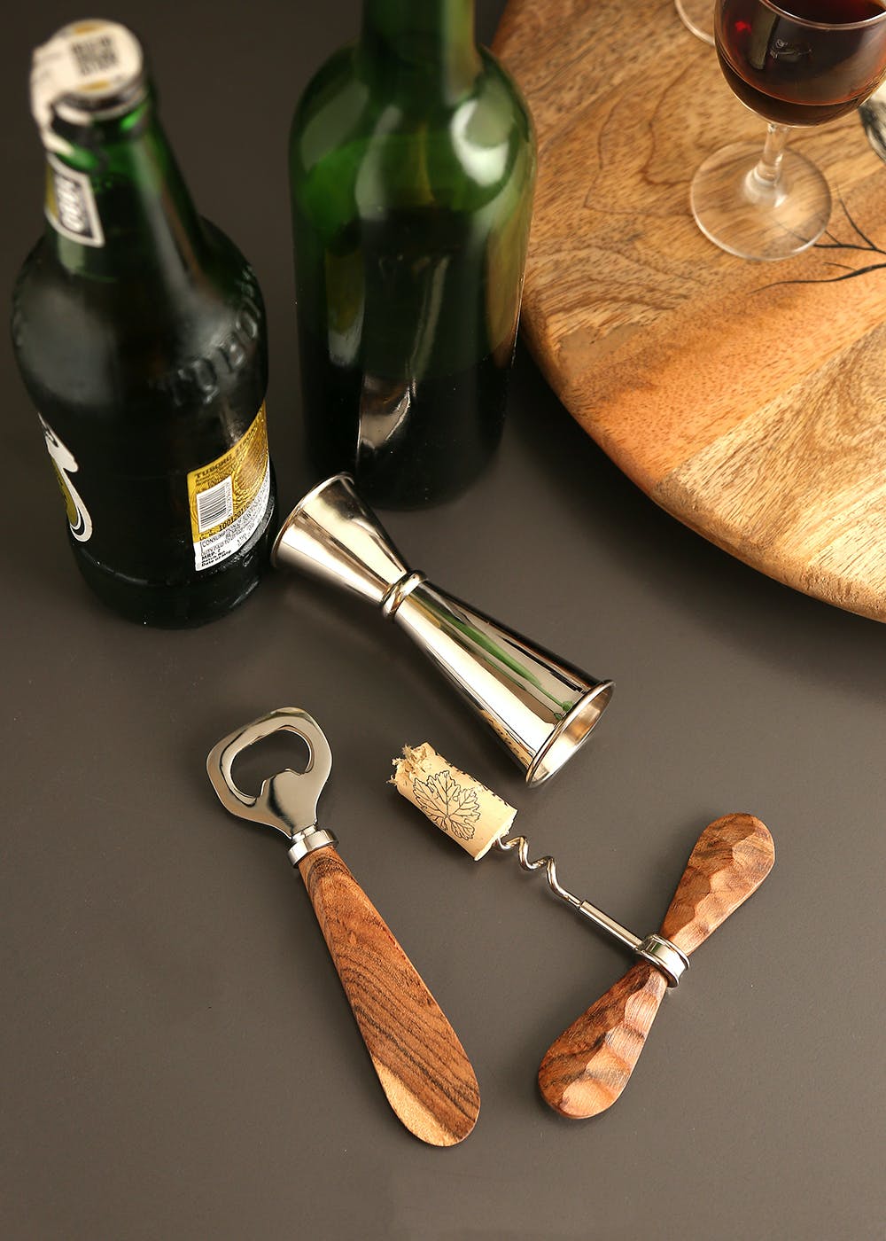 Get Bar Tools Set With Wooden Handle Set Of 3 at ₹ 1233 | LBB Shop
