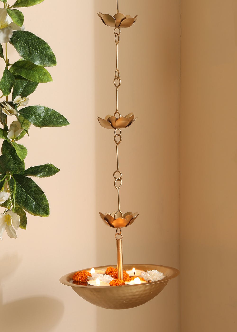 Get Hanging Urli in Matt Gold Finish at ₹ 1450 | LBB Shop