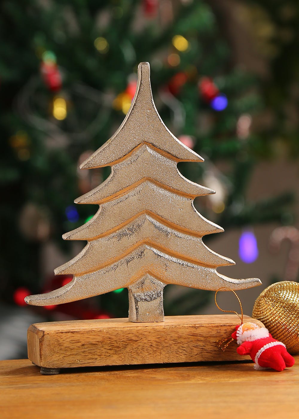 Get Silver Tone Tree with Wooden Base at ₹ 383 | LBB Shop