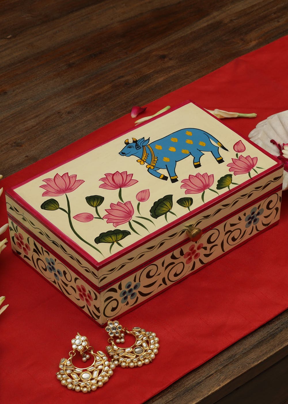 Get Pichwai Cow Painted Box at ₹ 1050 | LBB Shop