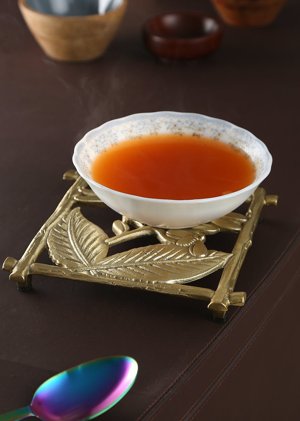 Get Garden Design Trivet In Antique Gold Finish at ₹ 1500 | LBB Shop