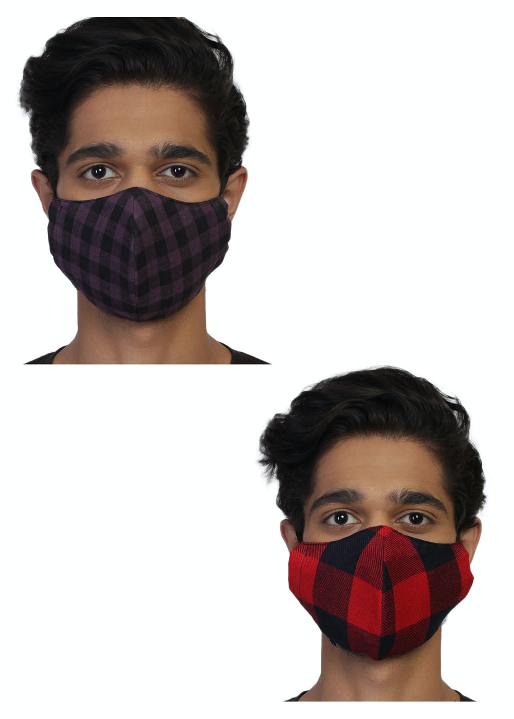 Get Pack of 2 Broad & Small Woven Checkered Mask at ₹ 449 | LBB Shop