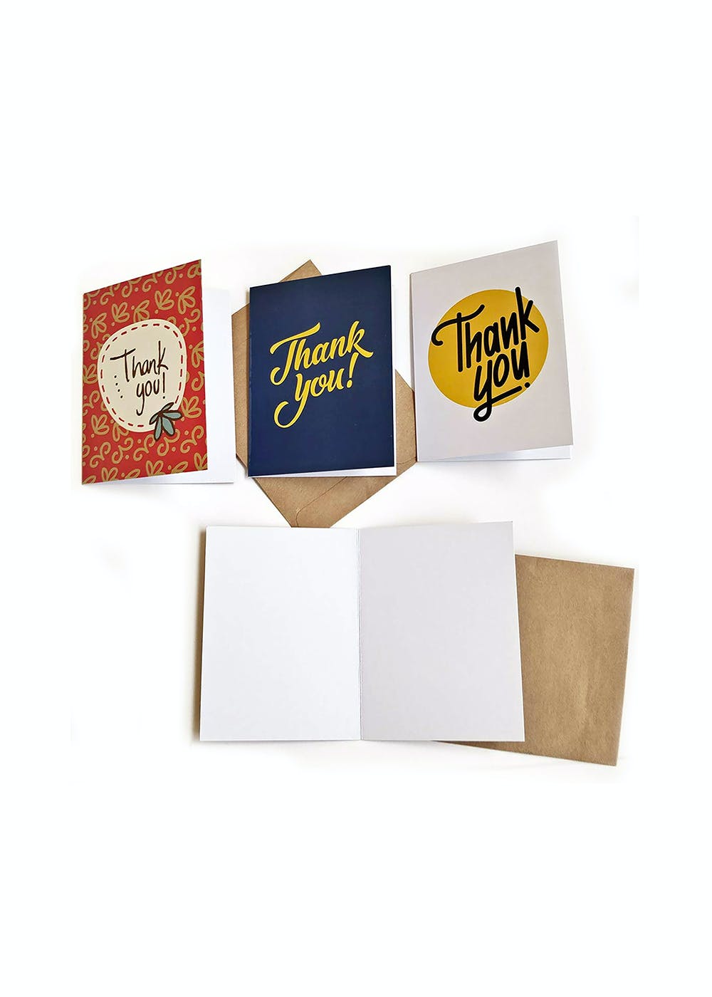 Get Practising Gratitude - Pack of 18 Mini Thank You Cards with Kraft ...