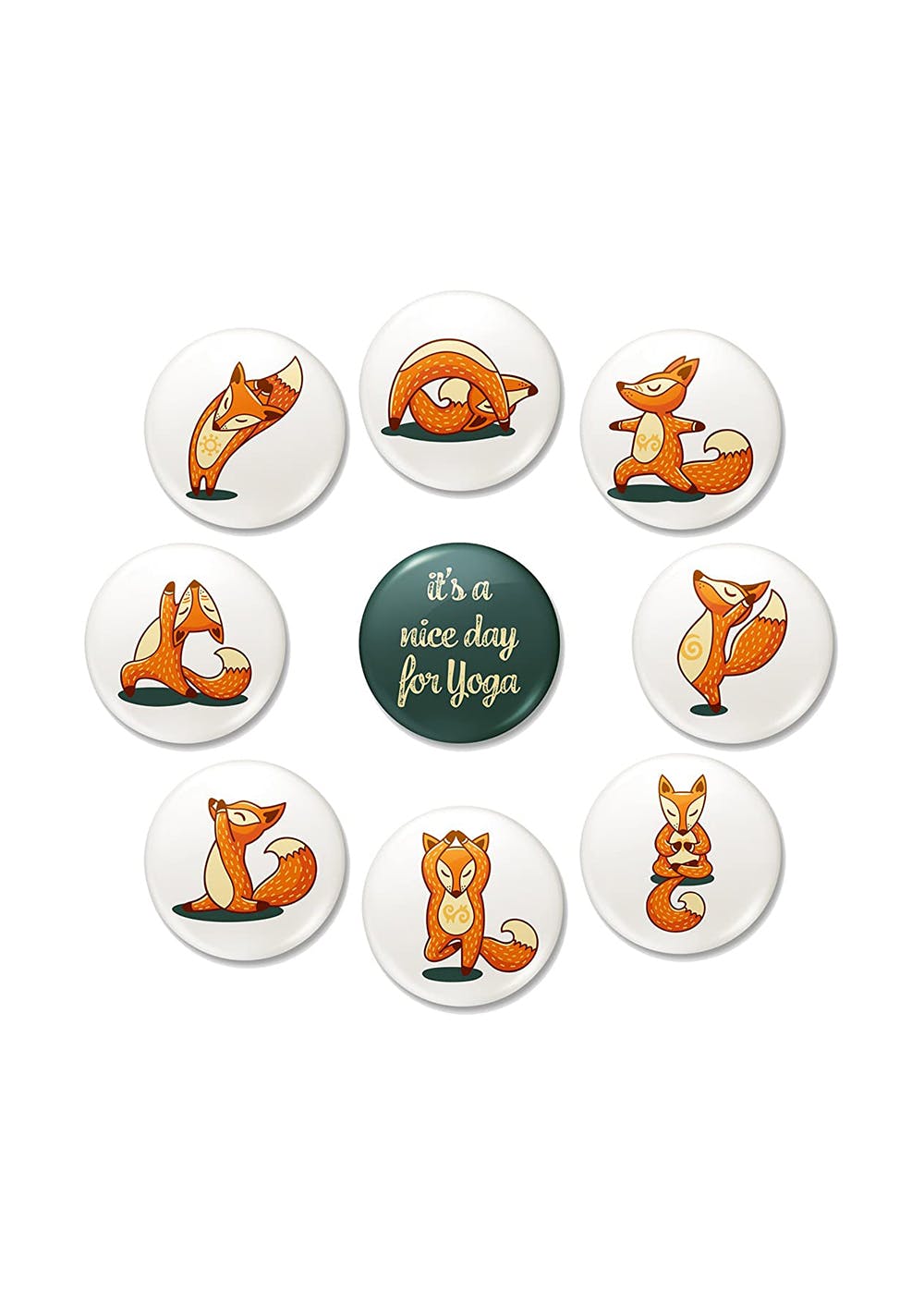 Get Cute Yoga Fox - Pack of 9 Fridge Magnets at ₹ 599 | LBB Shop