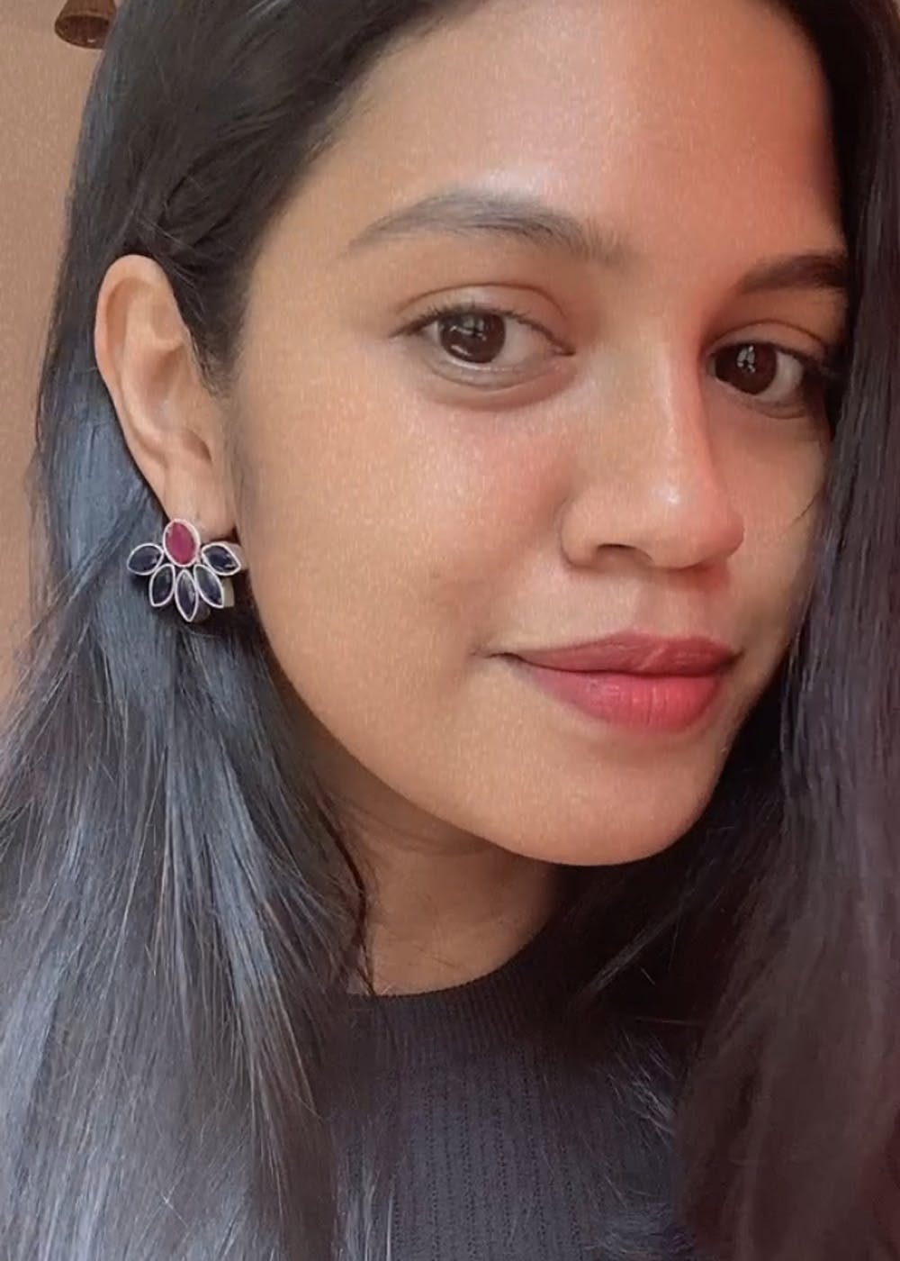 Get Red & Black Stone Floral Studs at ₹ 603 | LBB Shop