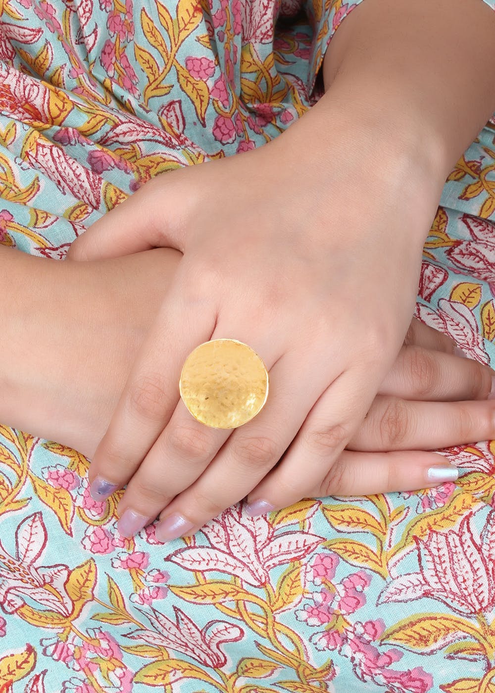 Get Beaten Gold Minimalistic Ring at ₹ 650 | LBB Shop