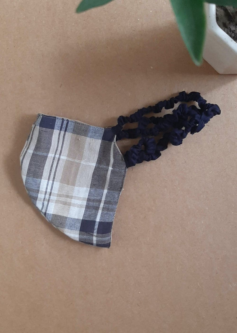 Get Double Sided Check-Beige Mask With Head Elastic at ₹ 149 | LBB Shop