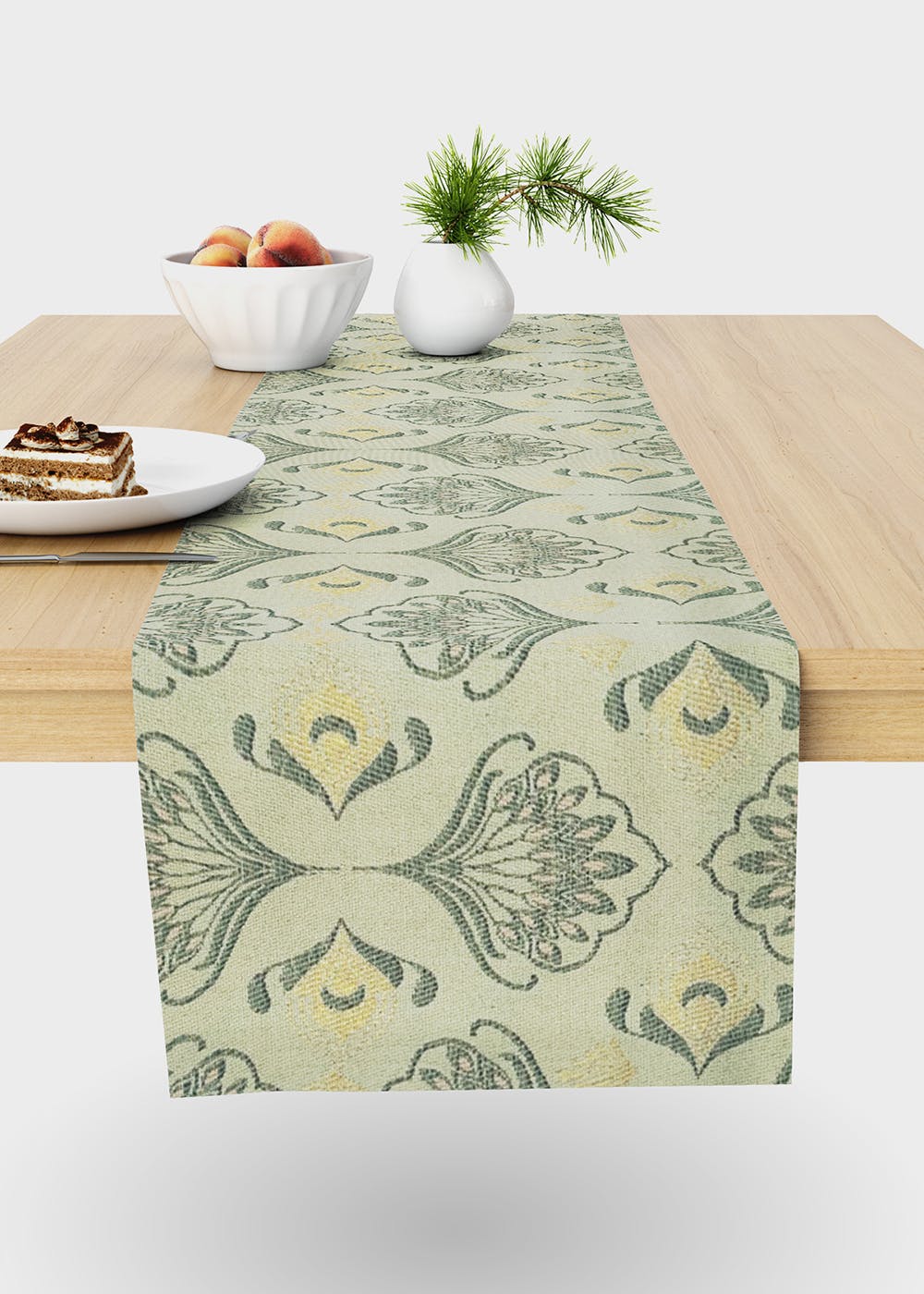 Get Green Lotus Shimmer Table Runner at ₹ 799 | LBB Shop