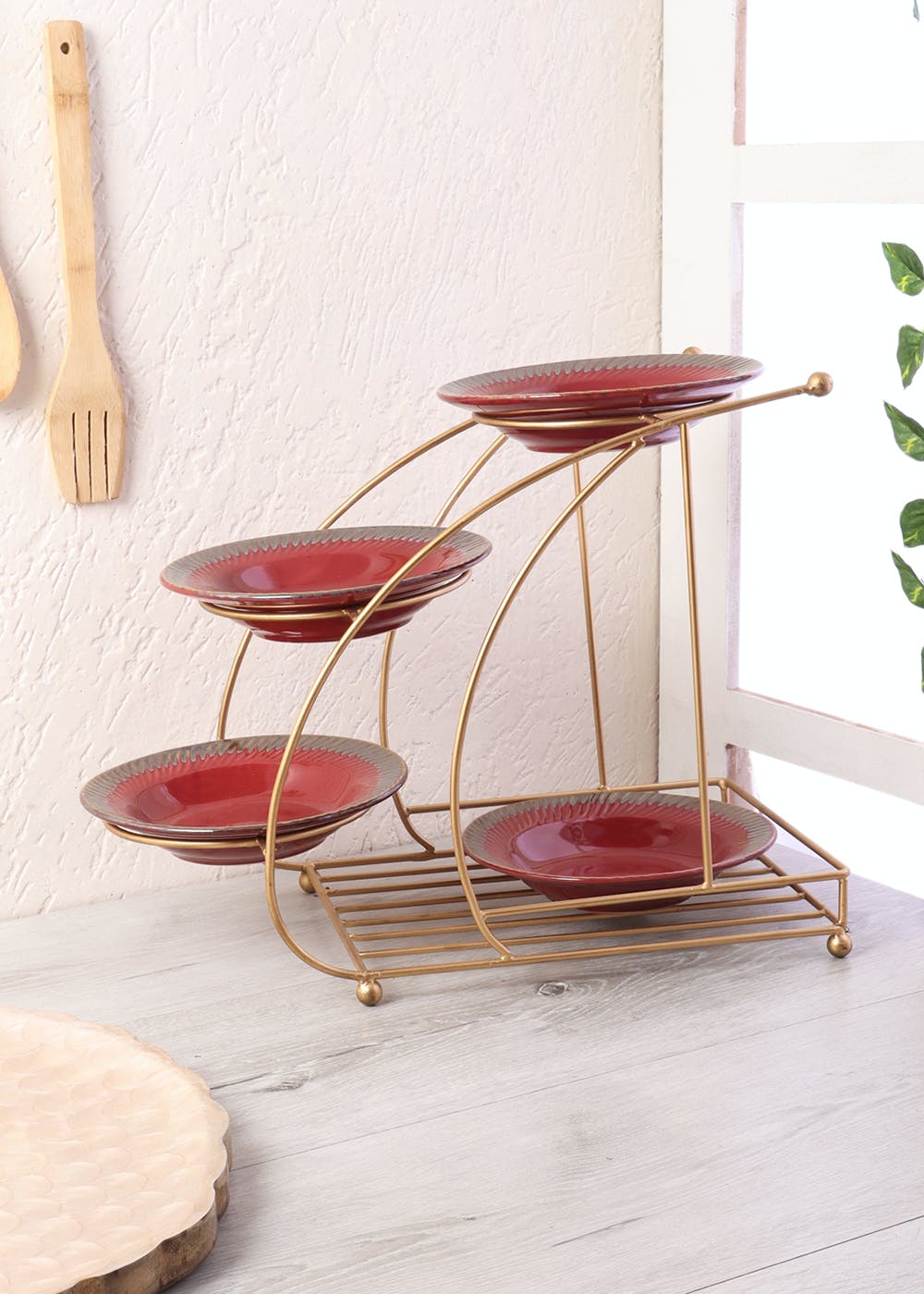Get Ceramic Three Layer Buffet/ Snacks Platter at ₹ 2510 | LBB Shop