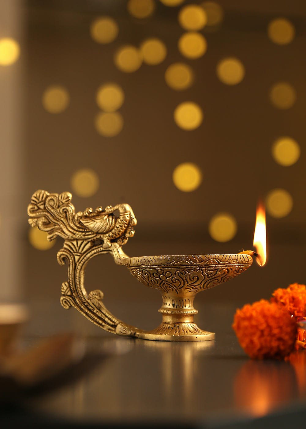 Get Brass Diya With Bird Handle at ₹ 1150 | LBB Shop