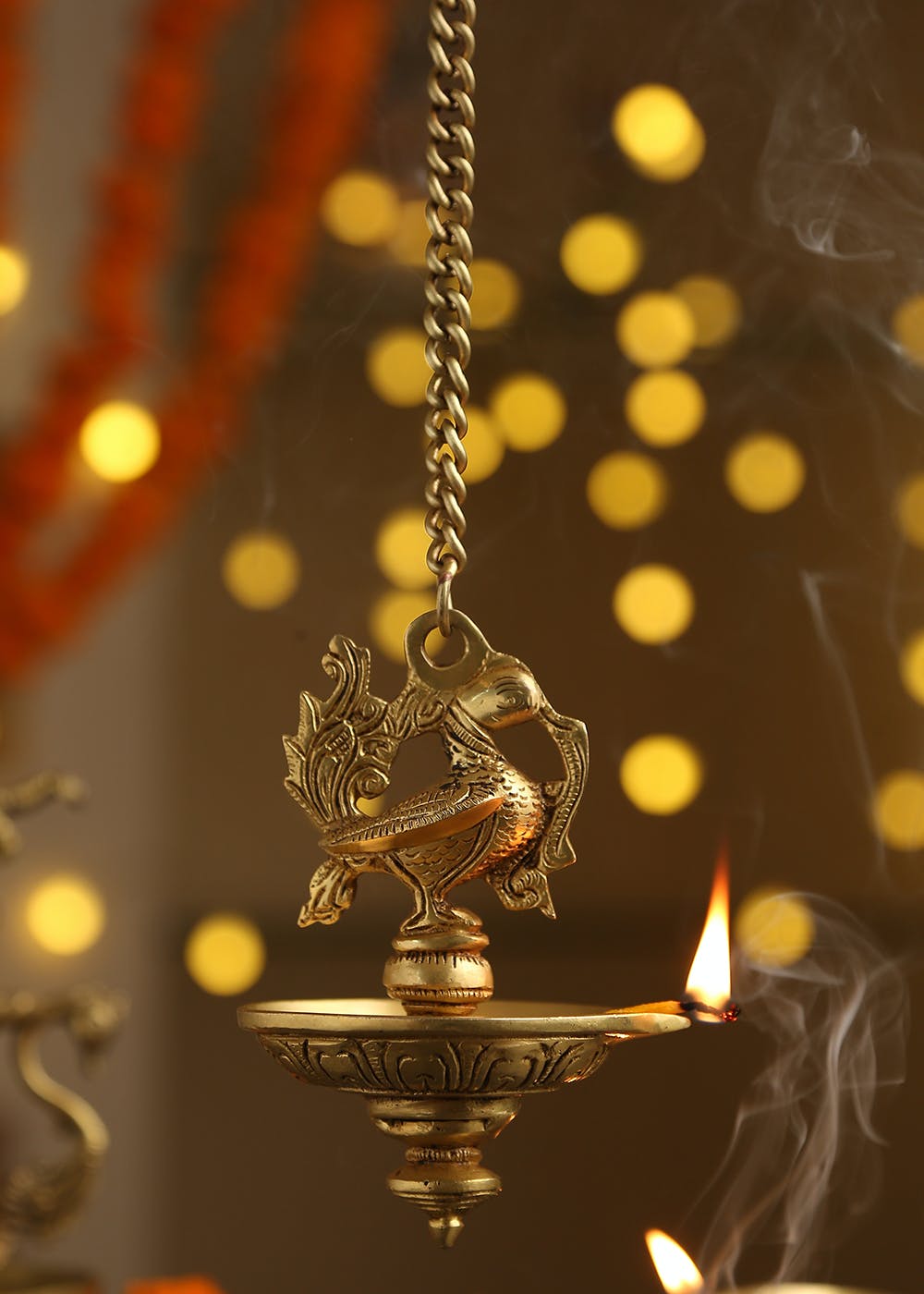 Get Peacock Design Hanging Diya with Chain at ₹ 1950 | LBB Shop
