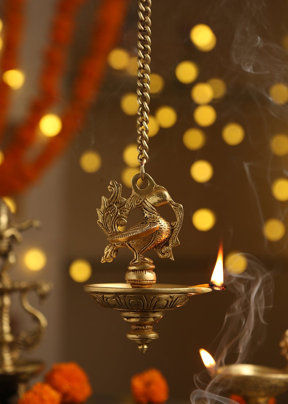 Get Hanging Peacock Diya With Chain at ₹ 1658 | LBB Shop