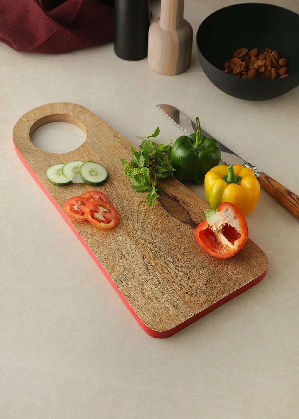 Get Specially Designed Interesting Shape Colored Rim Chopping Board at ...