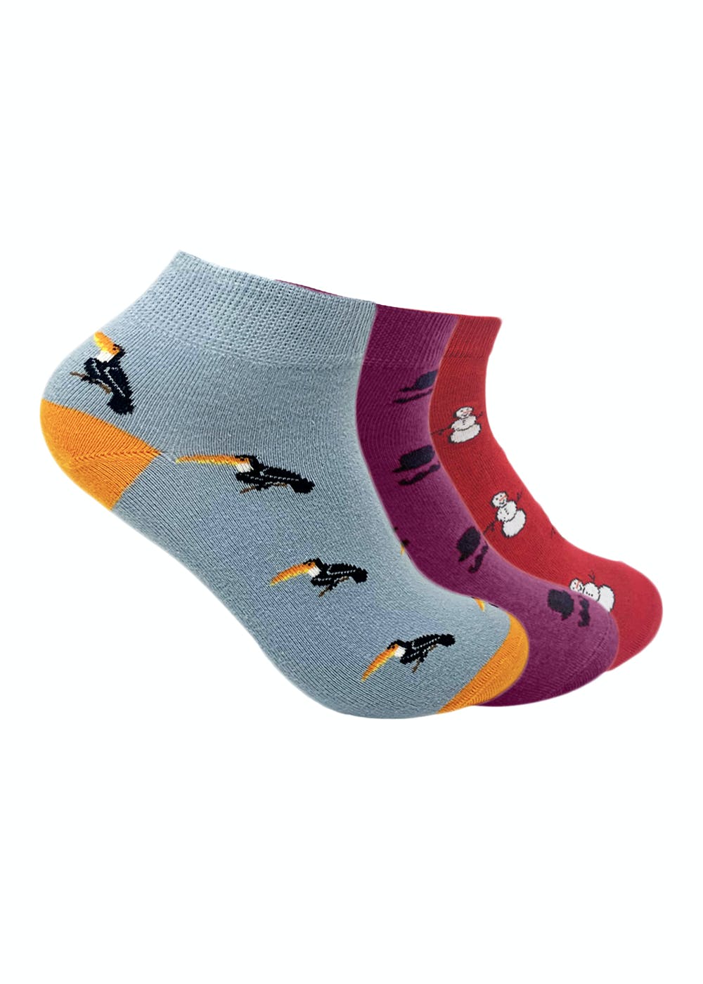 Get Set Of 3 Graphic Ankle Socks- Mixed at ₹ 899 | LBB Shop