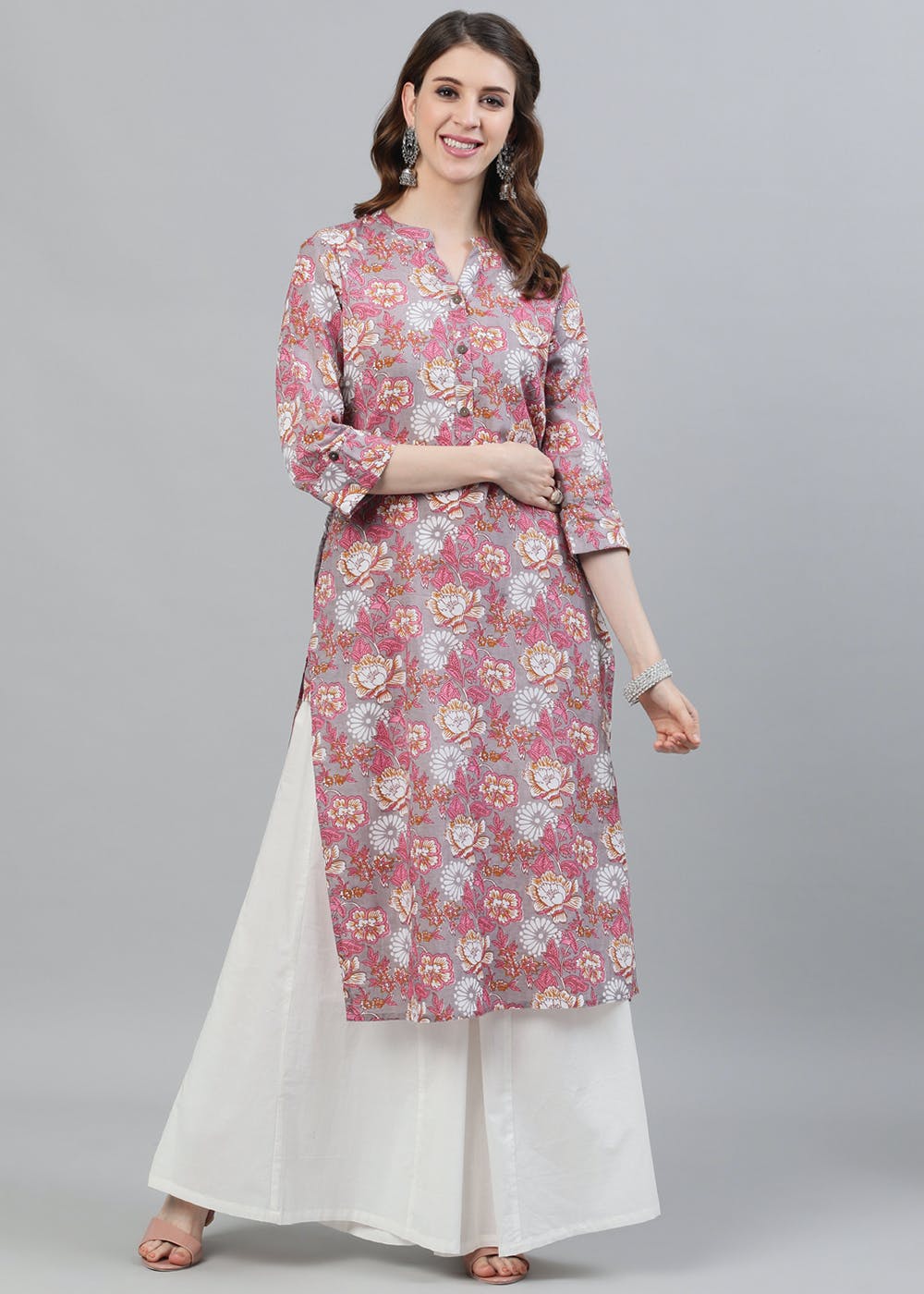 Get Floral Printed Multicolor Straight Kurta at ₹ 839 | LBB Shop