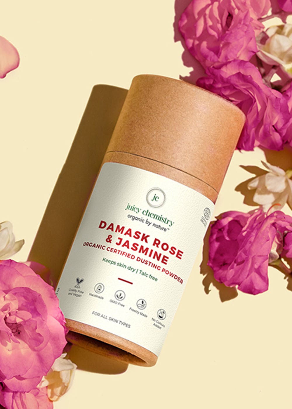 Get Organic Damask Rose & Jasmine Powder -Face & Body Dusting Powder ...