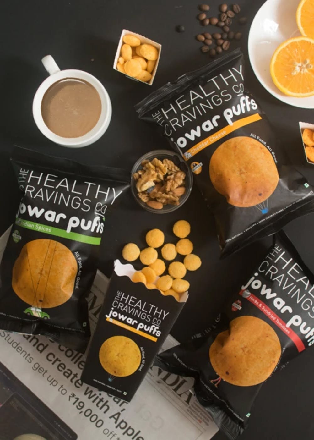 Get Party Pack - Roasted Jowar Puffs - Assorted Flavors(Pack of 6, 50g ...