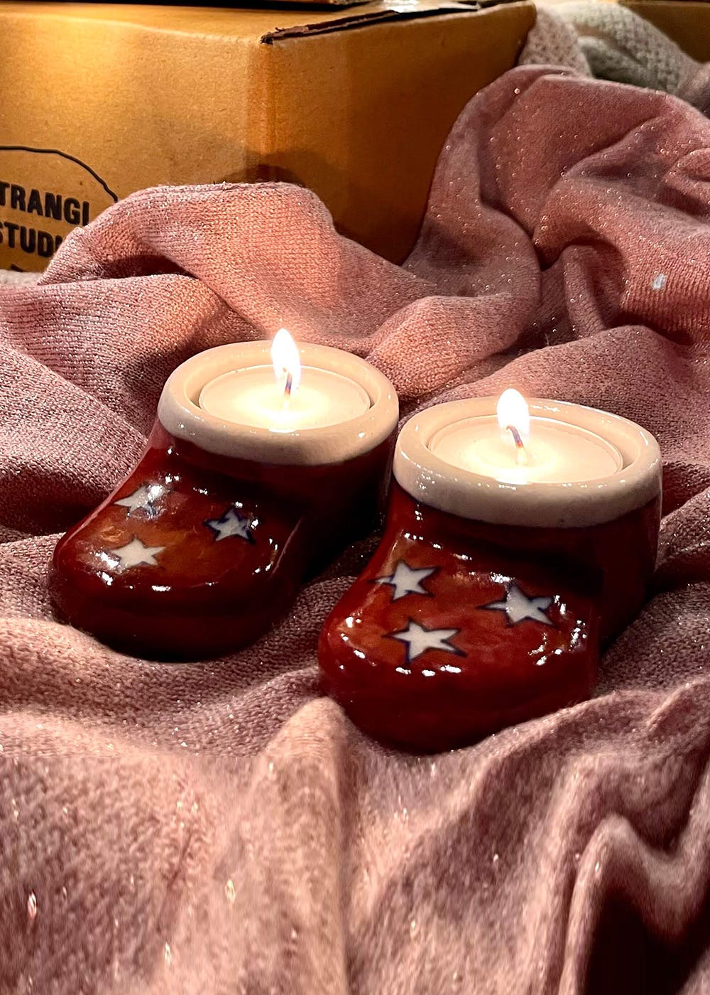 Get Socks Blue Pottery Candle Holder at ₹ 900 | LBB Shop