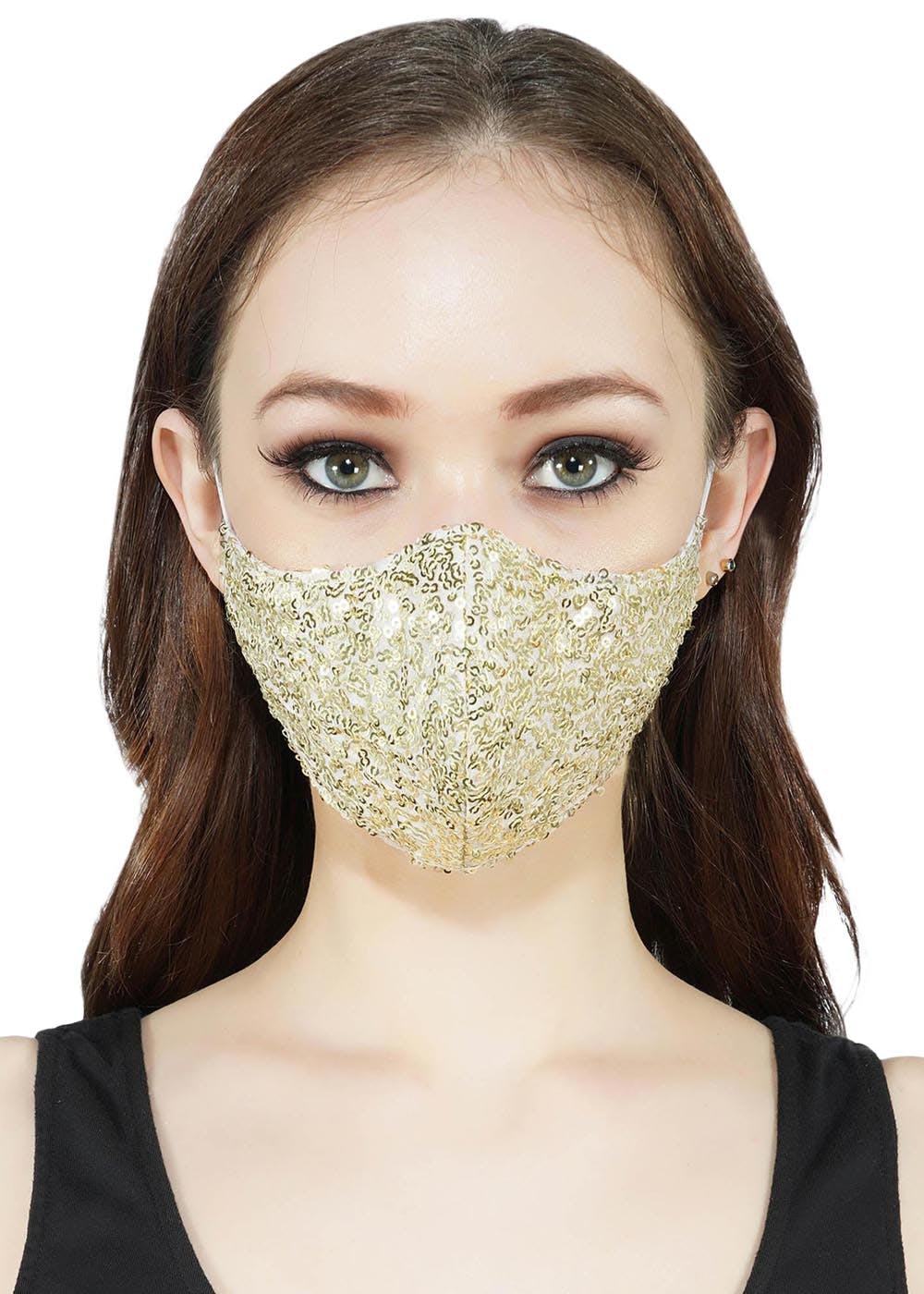 Get Gold Sequined Mask at ₹ 390 | LBB Shop