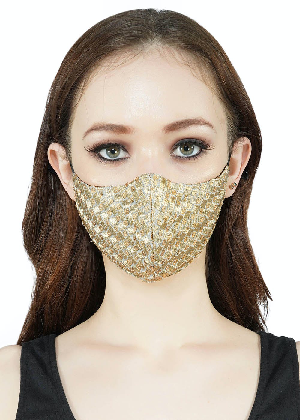 Get Gold Thread Embroidered Mask at ₹ 390 | LBB Shop