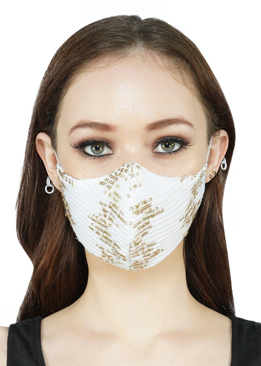 Get White Gold Sequined Mask at ₹ 390 | LBB Shop