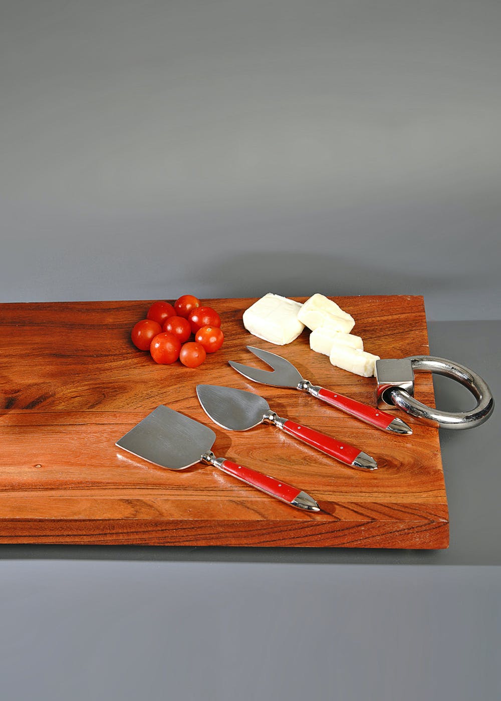 Get Set of 3 Stainless steel and Red enamel Cheese Servers at ₹ 1350 ...