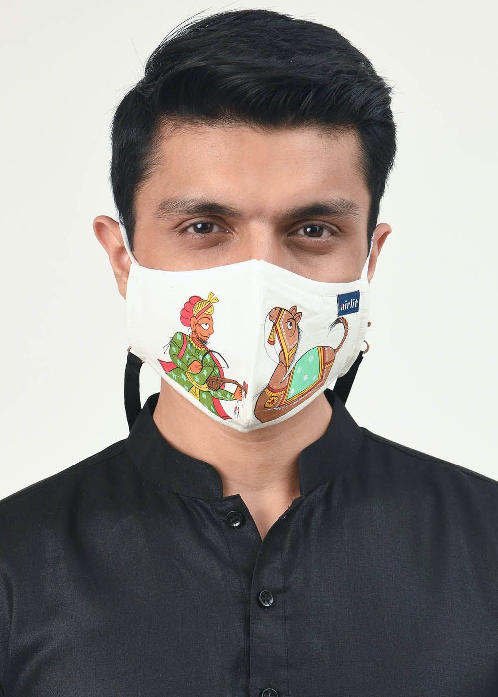 Get The Rahgeer Phad Art Hand Painted Reusable Mask at ₹ 1899 | LBB Shop