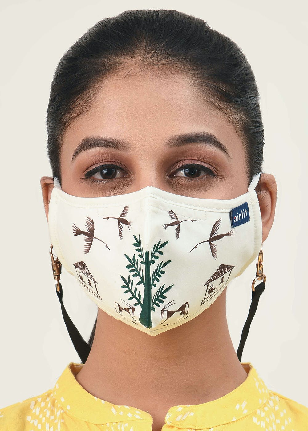 Get The Terrain Warli Art Hand Painted Reusable Mask at ₹ 999 | LBB Shop