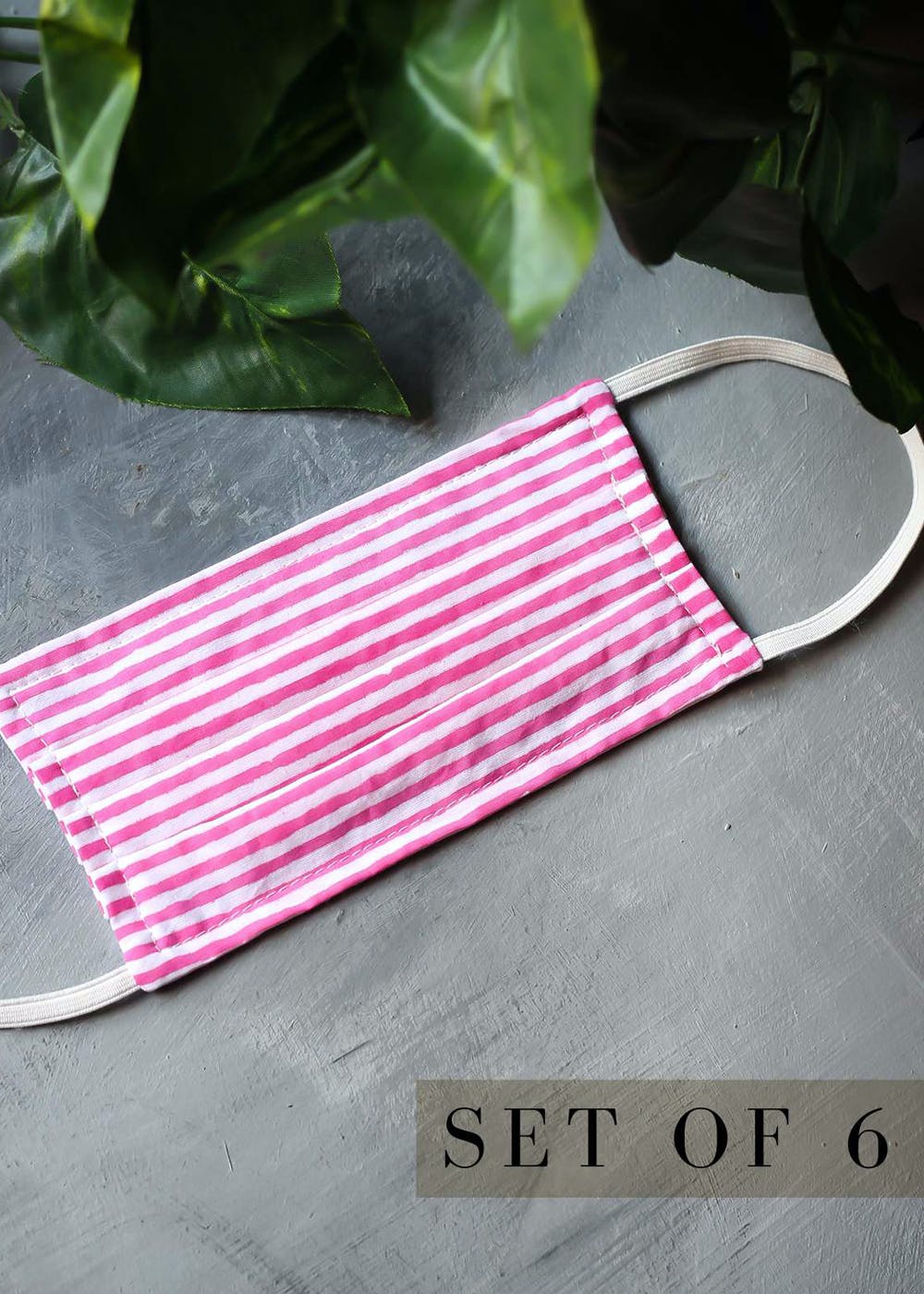 Get Striped Face Mask Set of 6 at ₹ 700 | LBB Shop