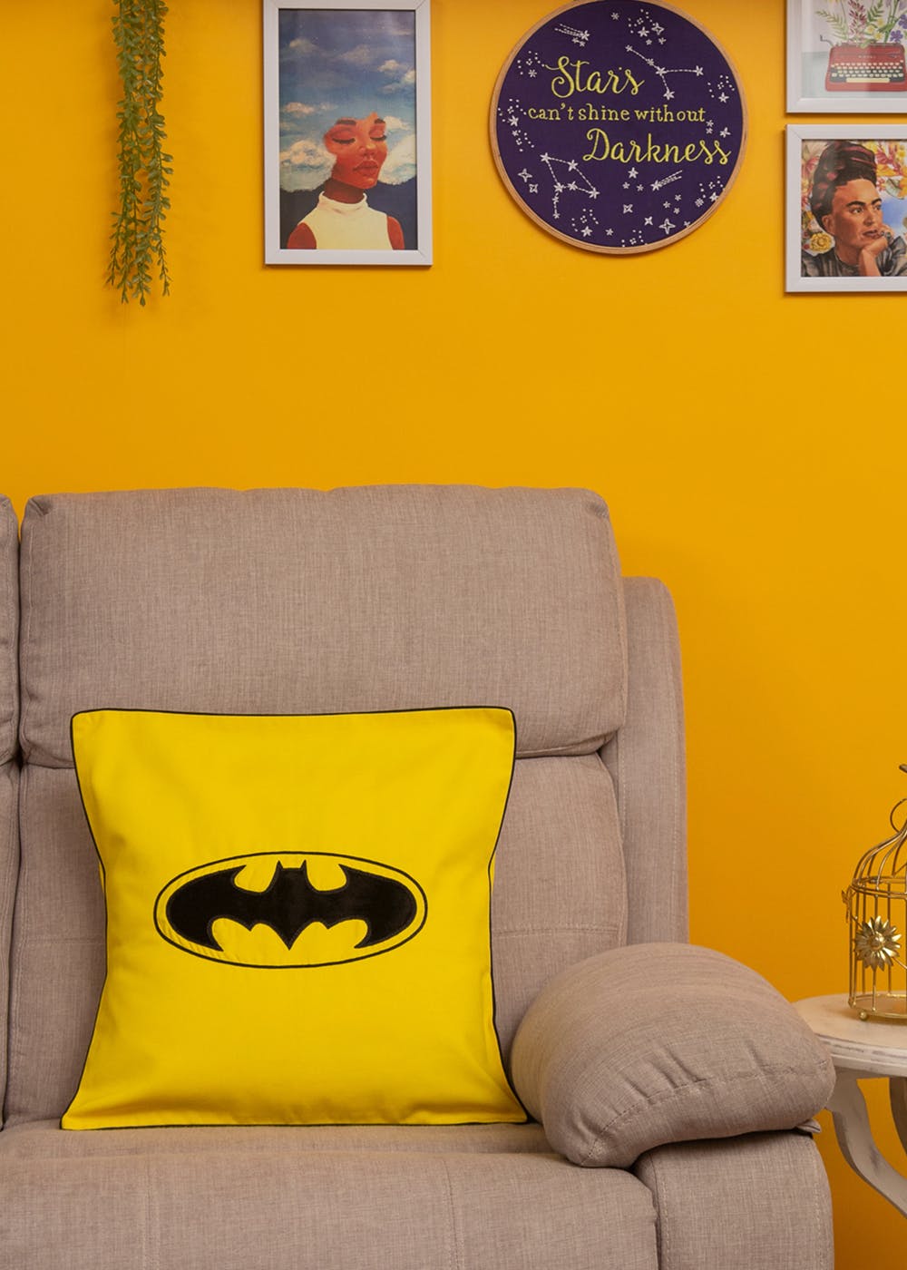 Get Batman (Yellow) Cushion Cover at ₹ 399 | LBB Shop