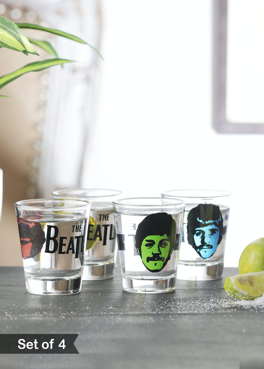 Get The Beatles Shot Glass- Set Of 4 at ₹ 550 | LBB Shop