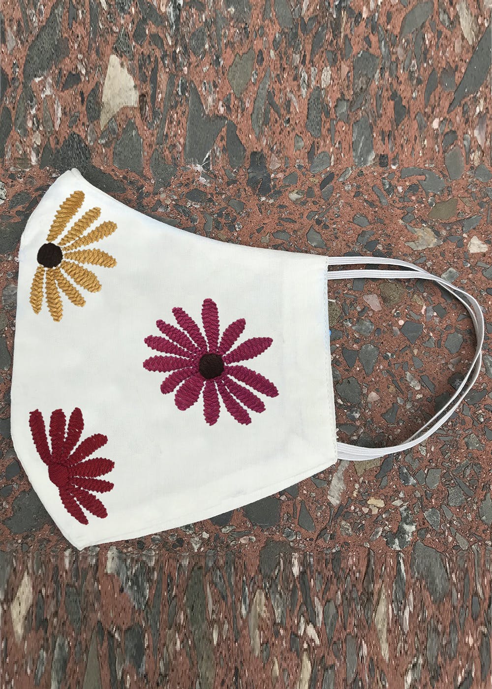 Get Hand Embroidered Happy Colorful Flowers Mask at ₹ 105 | LBB Shop