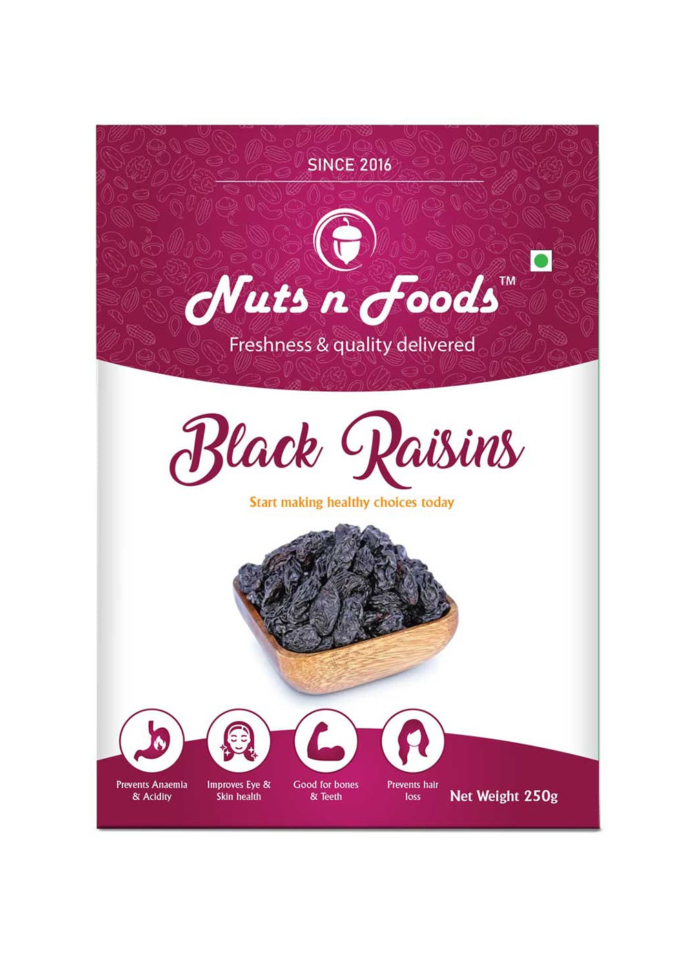 Get Seedless Black Raisins - 250 gms at ₹ 207 | LBB Shop