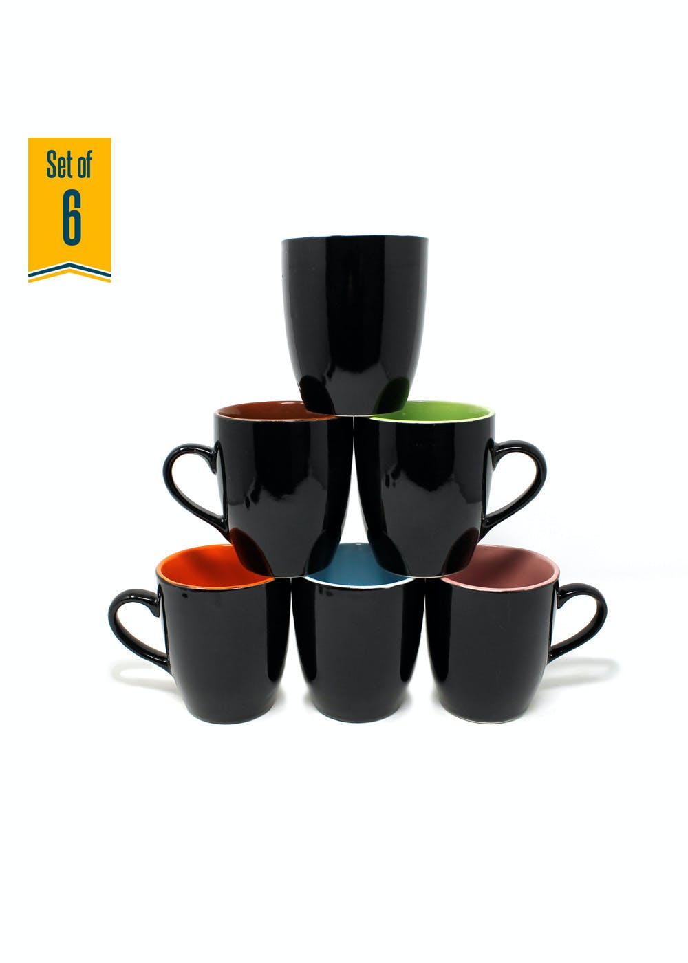 Get Black Shine Multi Mug (Set of 6) at ₹ 599 | LBB Shop