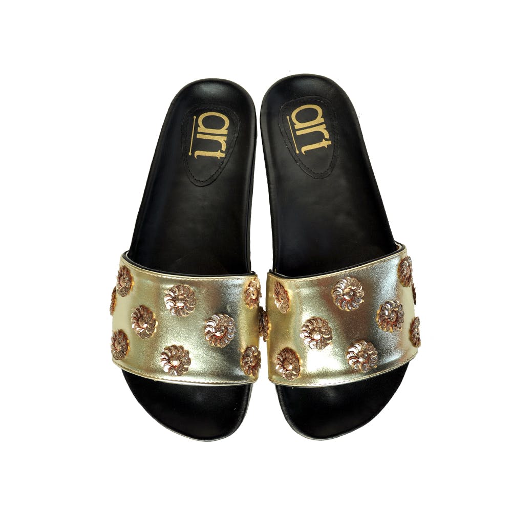 Get Floral Sequin Sliders at ₹ 1575 | LBB Shop