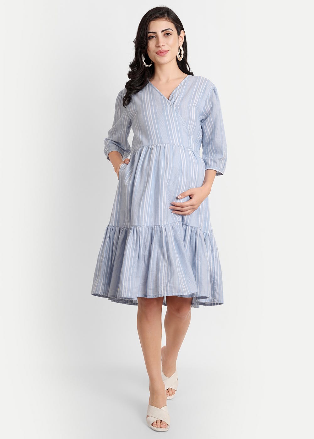 Get Bona Maternity & Nursing Tier Dress at ₹ 1819 | LBB Shop