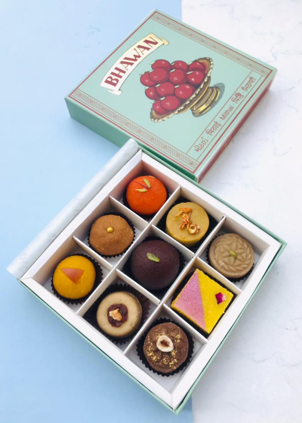 Get BOX OF 9 Mithai (Assorted) - 400Gm at ₹ 1100 | LBB Shop