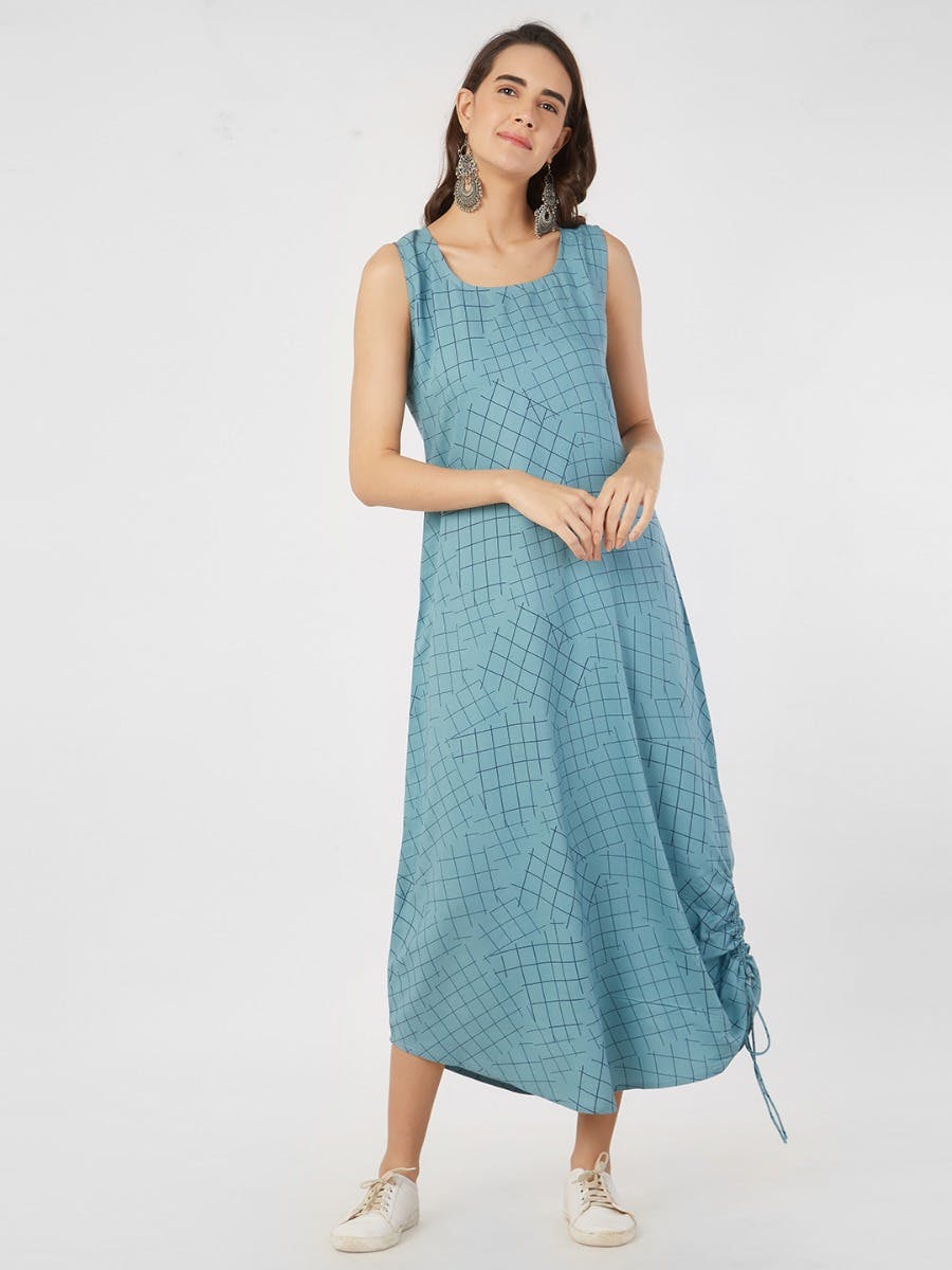 Get Printed A-Line Curved Hem Dress at ₹ 839 | LBB Shop