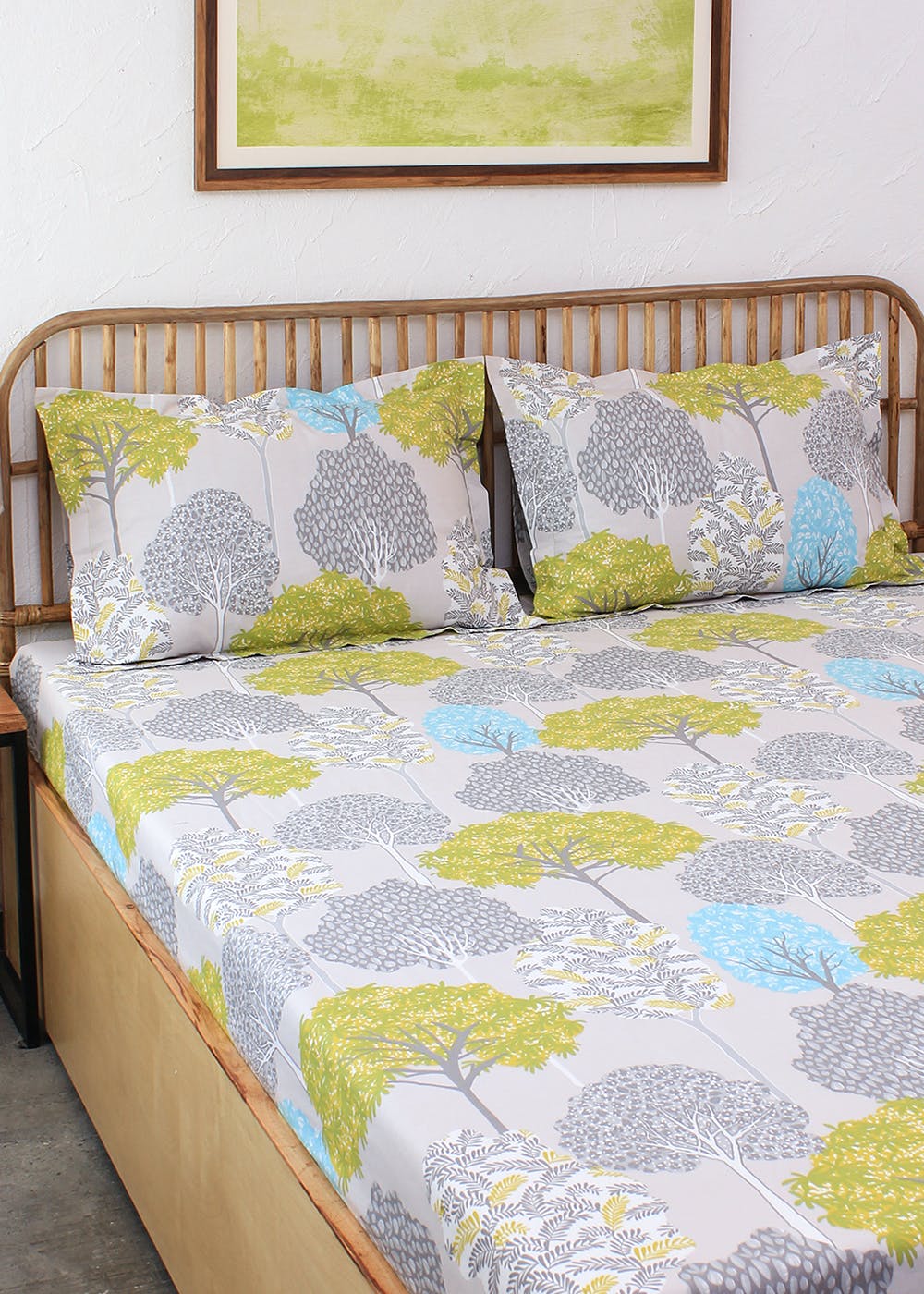 Get Three Tone Tree Printed Bedsheet Set at ₹ 2299 | LBB Shop