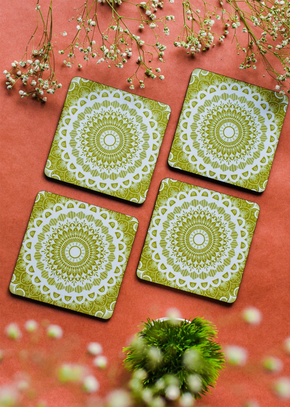 Mandala coasters set Drink & Barware Kitchen & Dining etna.com.pe