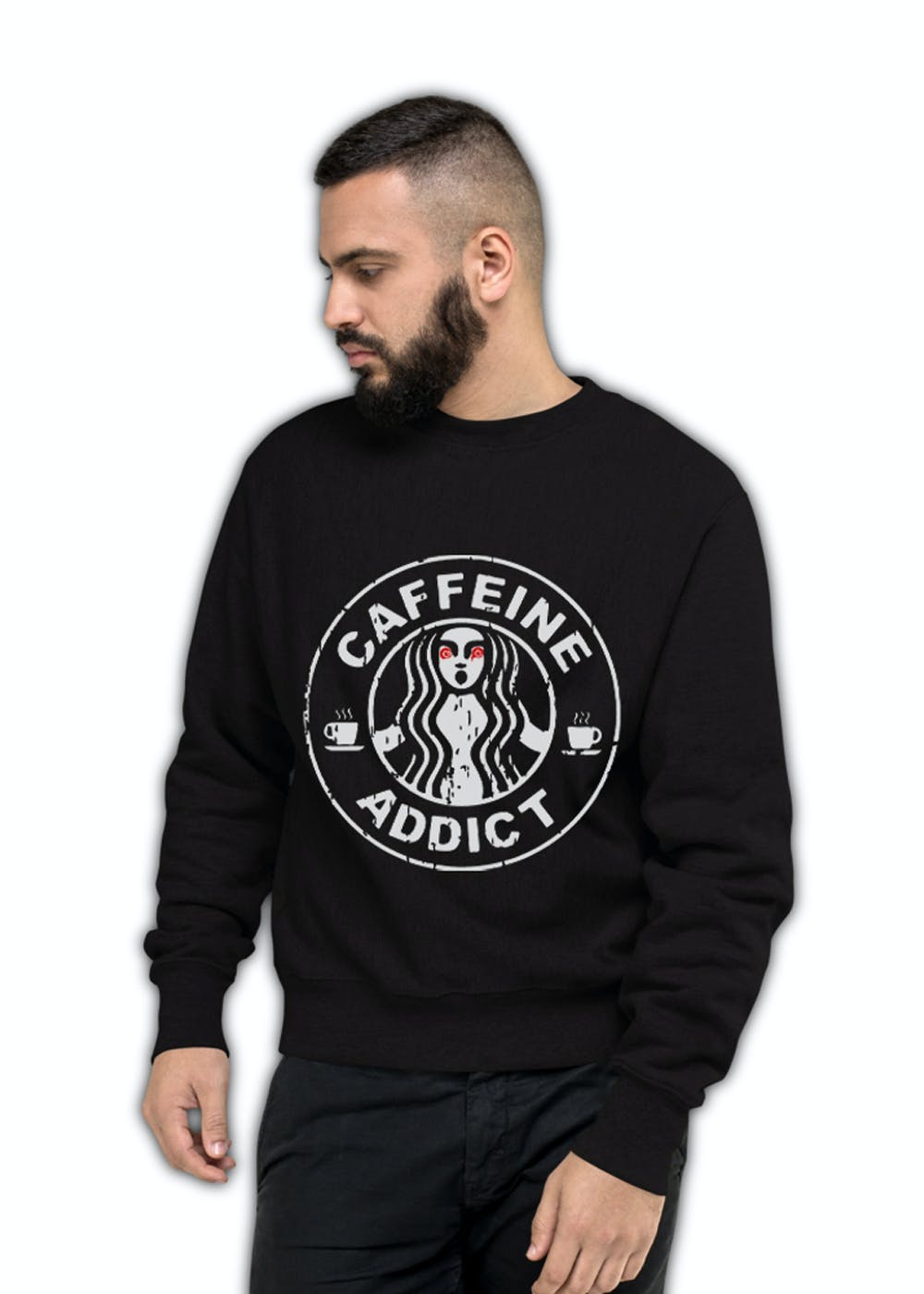 Get "Caffeine Addict" Graphic Black Sweatshirt at ₹ 999 | LBB Shop