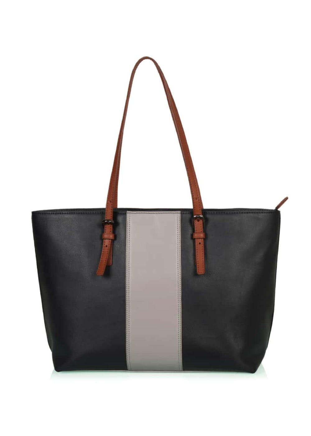 Get Contrast Center Panel & Handles Detail Black Handbag at ₹ 1599 ...