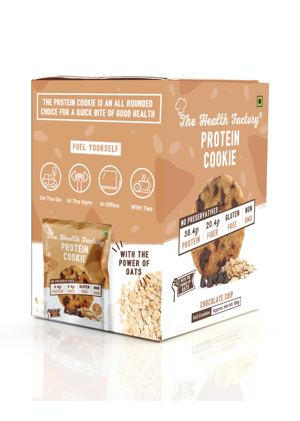 Get Chocolate Chip Protein Cookies - Pack of 6x2 at ₹ 360 | LBB Shop