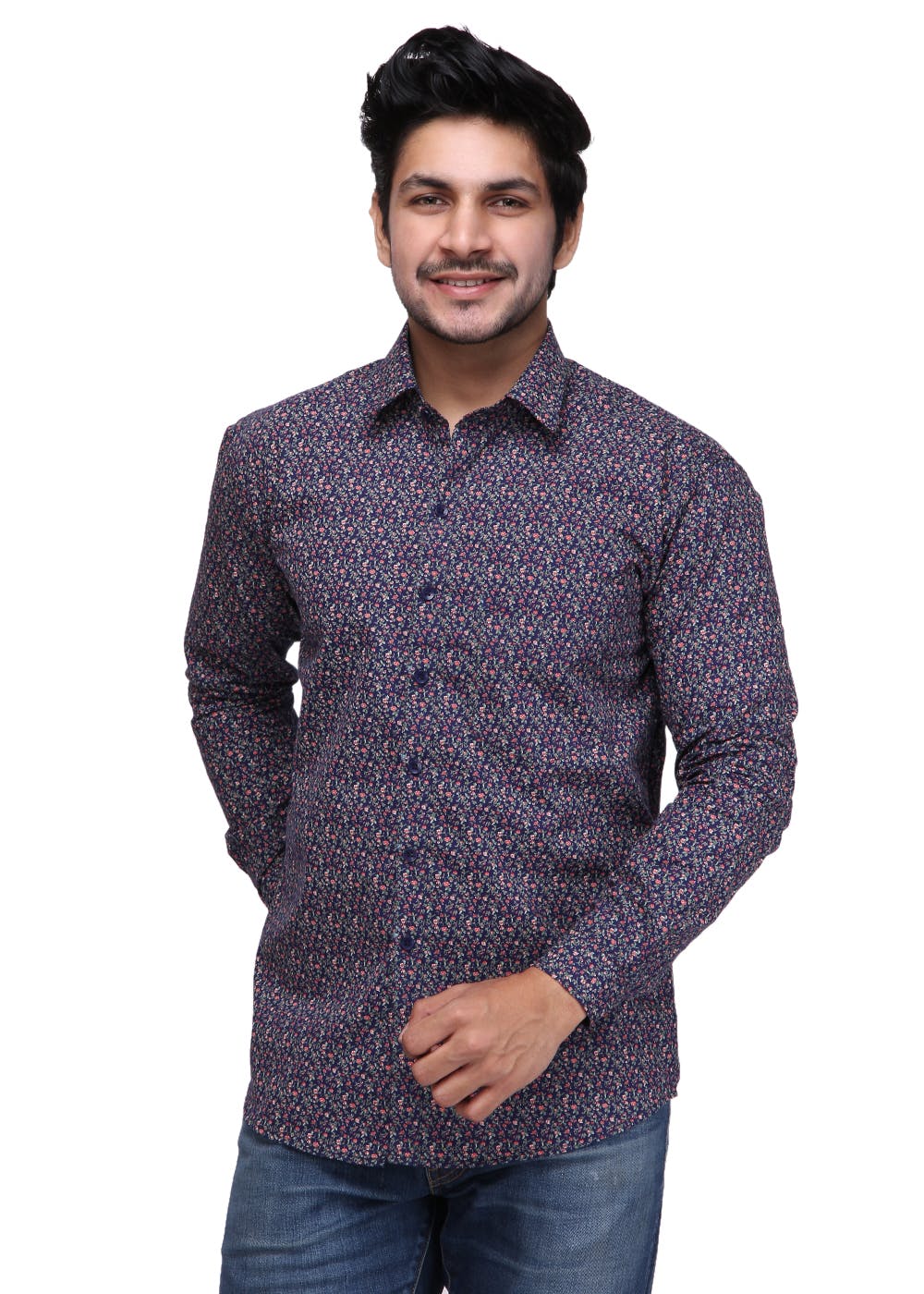 Get Delicate Floral Printed Blue Casual Shirt at ₹ 958 | LBB Shop