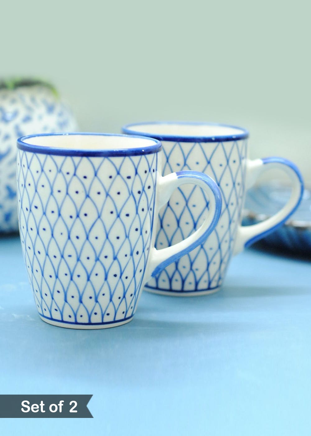 Get Blue Design Coffee Mug - Set of 2 at ₹ 599 | LBB Shop